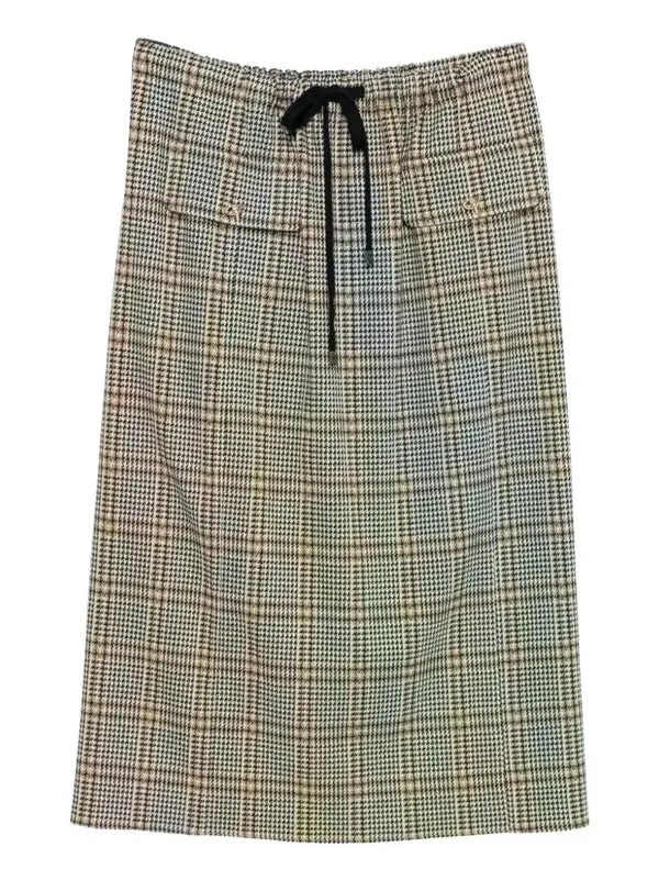 Fabiana Filippi Check-print Drawstring Midi Skirt - Neutrals
