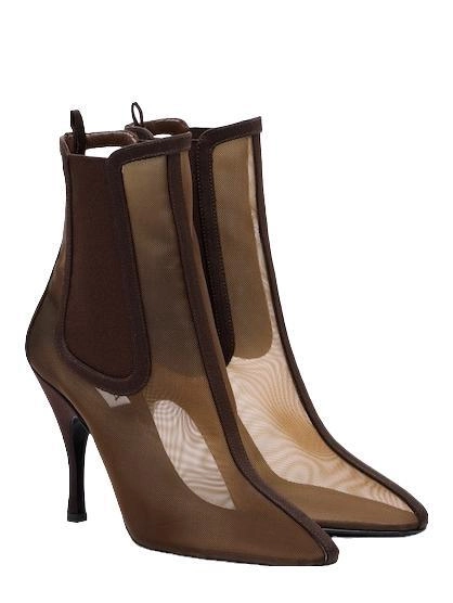 Alaïa Minimal Mesh Ankle Boots - No