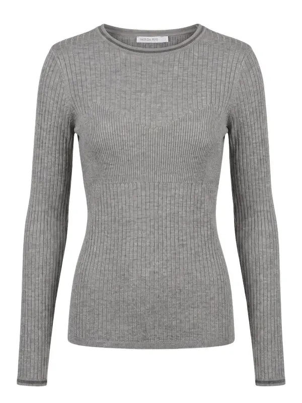 Patrizia Pepe Ribbed-knit Long-sleeve Sweater - No