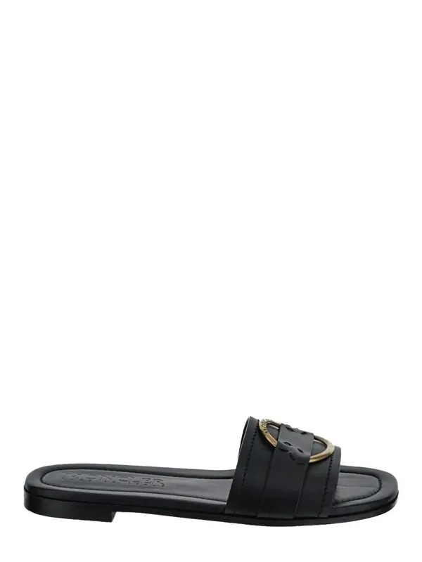 Moncler Round Toe Slippers - Black