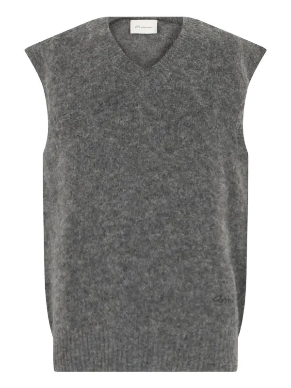 AMI Paris V-neck Sleeveless Knitwear - No