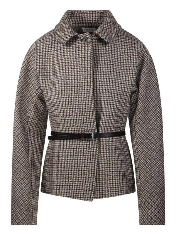 P.a.r.o.s.h Laurie Belted Check Jacket - No