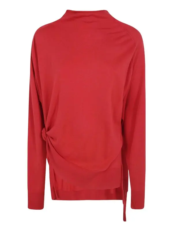 Magda Butrym Rosette-detail Asymmetric Sweater - Red