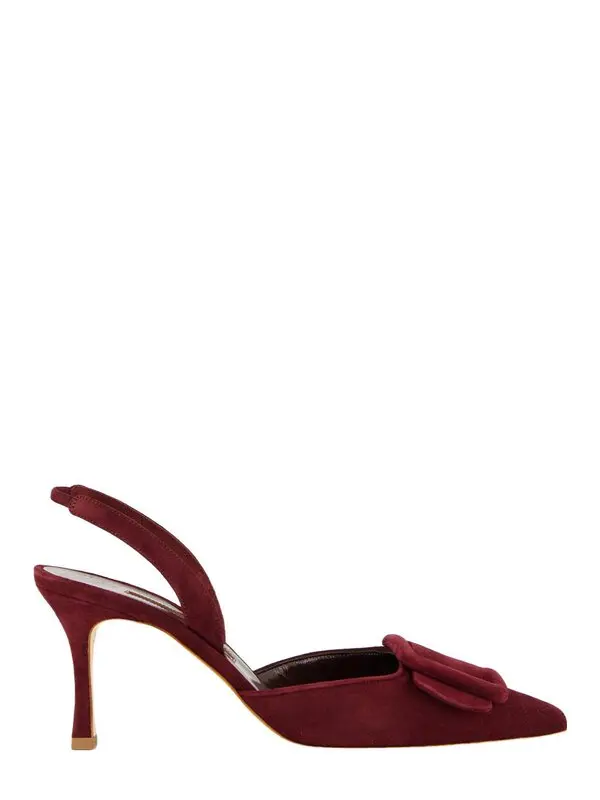 Manolo Blahnik Maysli Slingback Pumps - Deep Red