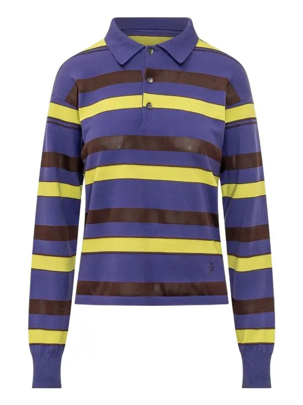 J.W.ANDERSON Jw Anderson Striped Rugby Knit Top - Blue