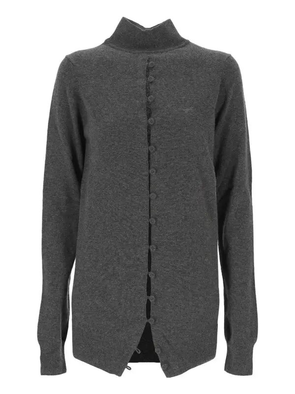 MUGLER Cashmere Open Cardigan - Grey