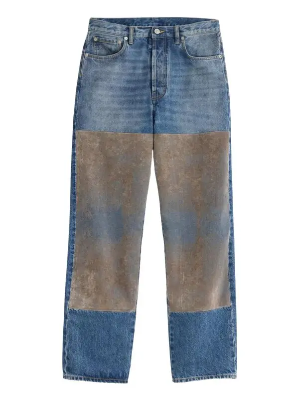 MAISON MARGIELA Flocked Patch Straight-leg Jeans - Blue