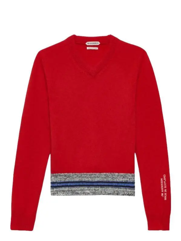 J.W.ANDERSON V-neck Long-sleeve Sweater - Red
