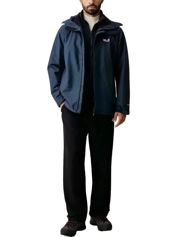 JACK WOLFSKIN Pinetrail 3in1 Jkt Hooded Zip-up Jacket - Blue