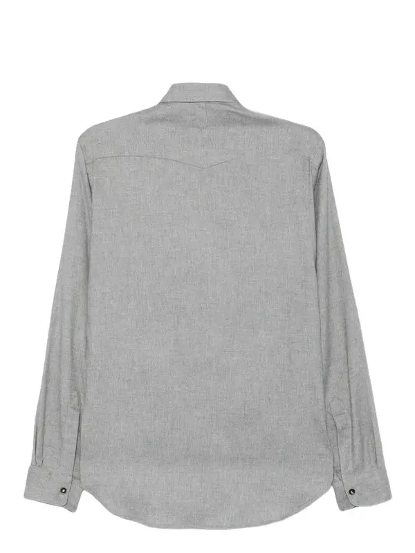 Canali Long-sleeve Flap-pocket Shirt - Grey