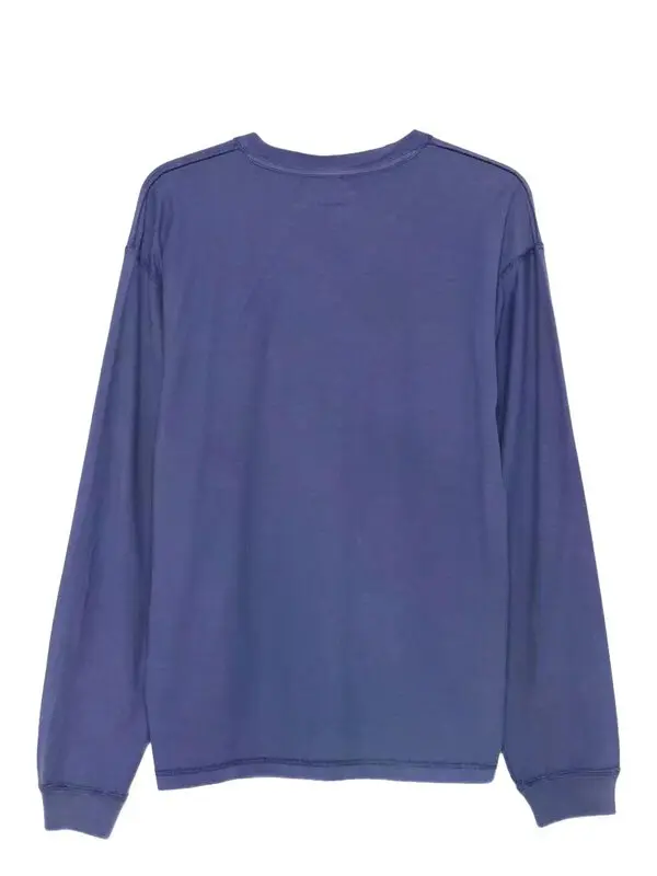 StÜssy Logo-print Long-sleeve T-shirt - Blue