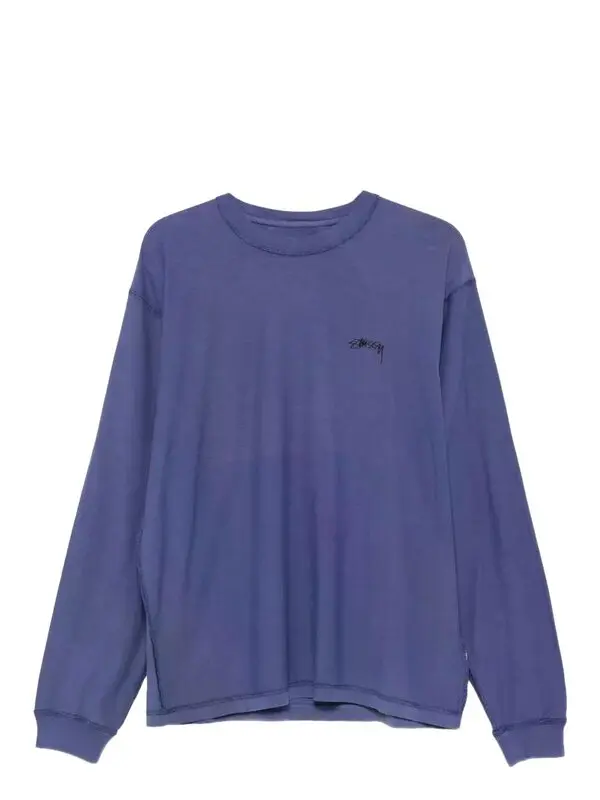 StÜssy Logo-print Long-sleeve T-shirt - Blue