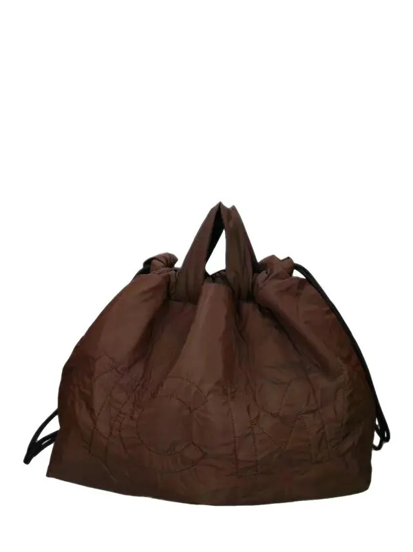 VIC MATIE Quilted Drawstring Tote Bag - Brown