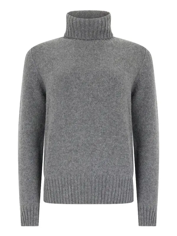 MOORER Nimraw-s3 Roll-neck Ribbed-trim Sweater - Grey