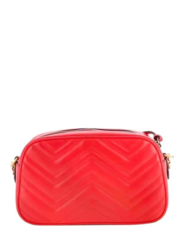 Gucci Gg Marmont Shoulder Bag Matelasse Leather Small Crossbody Bag - Red