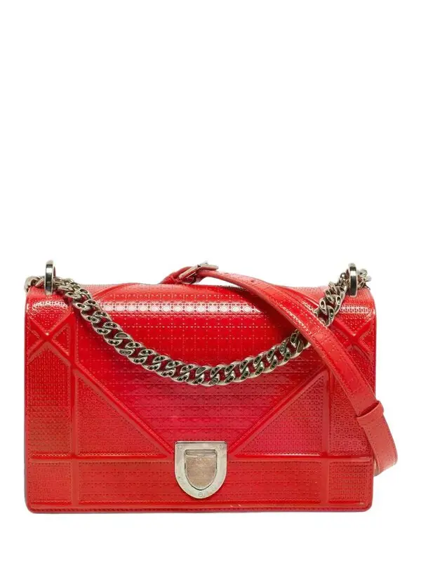 Dior Medium Diorama Microcannage Shoulder Bag - Red
