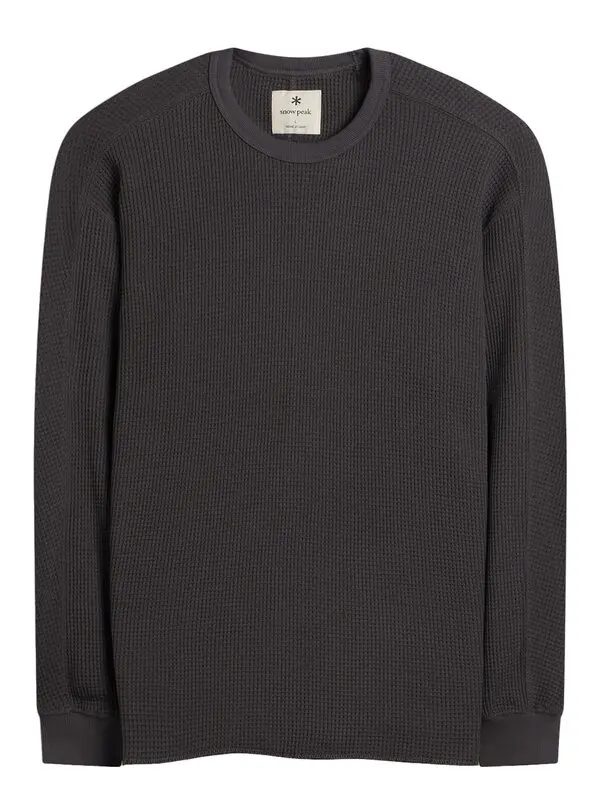 SNOW PEAK Heavyweight Waffle Pullover - Charcoal