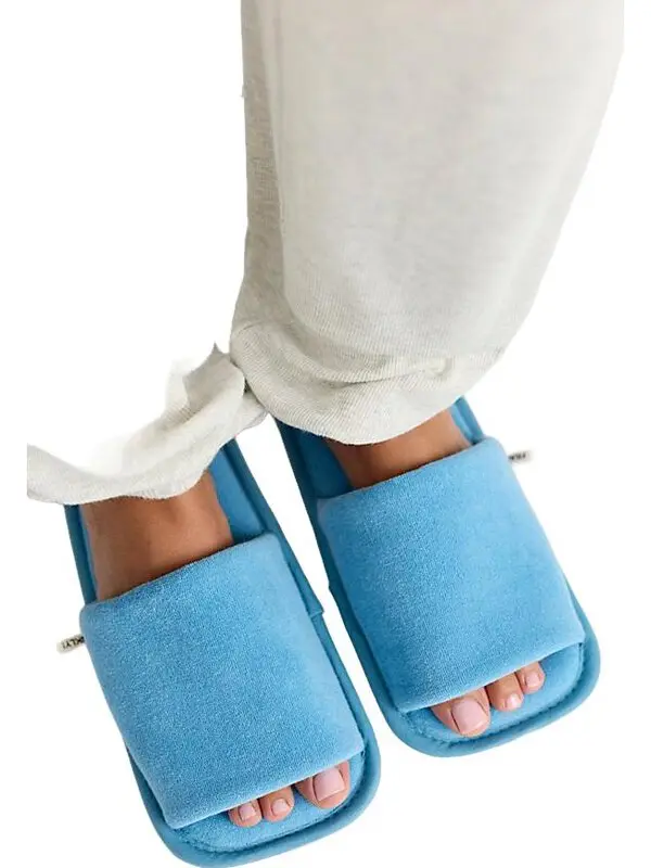 FRANKLY Terry Square Slippers - Blue