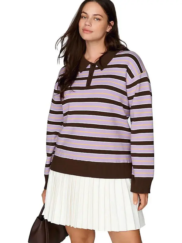 English Factory Polo Pleated Mi Dress - Brown Pattern
