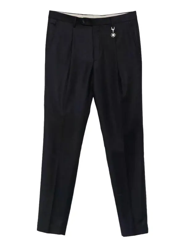MANUEL RITZ New York Pleated Wool-flannel Trousers - Blue