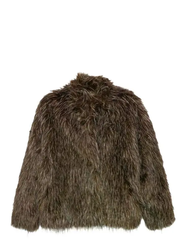 ZOE PARIS Long-sleeve Faux-fur Jacket - Brown