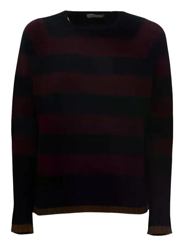 BEYOU Striped Cashmere Sweater - Blue