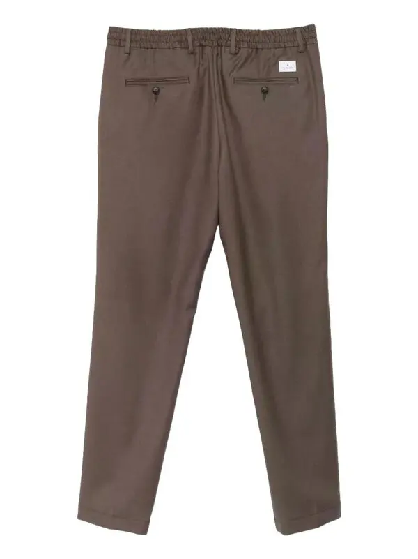 MANUEL RITZ Seoul Drawstring Flannel Trousers - Brown