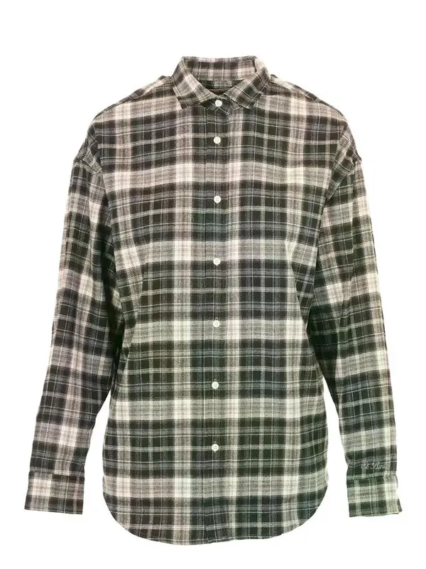 MC2 SAINT BARTH Check-pattern Embroidered-logo Shirt - Black