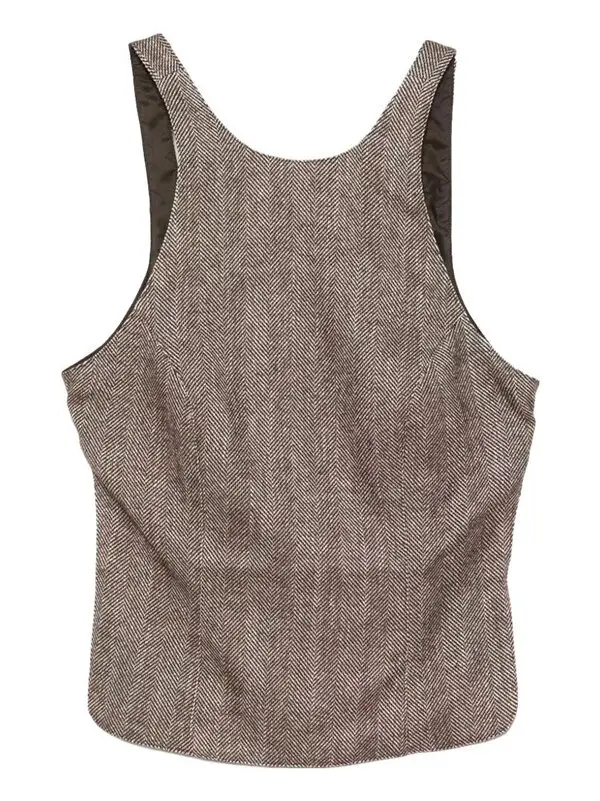 ALFIE Chevron Backless Top - Brown