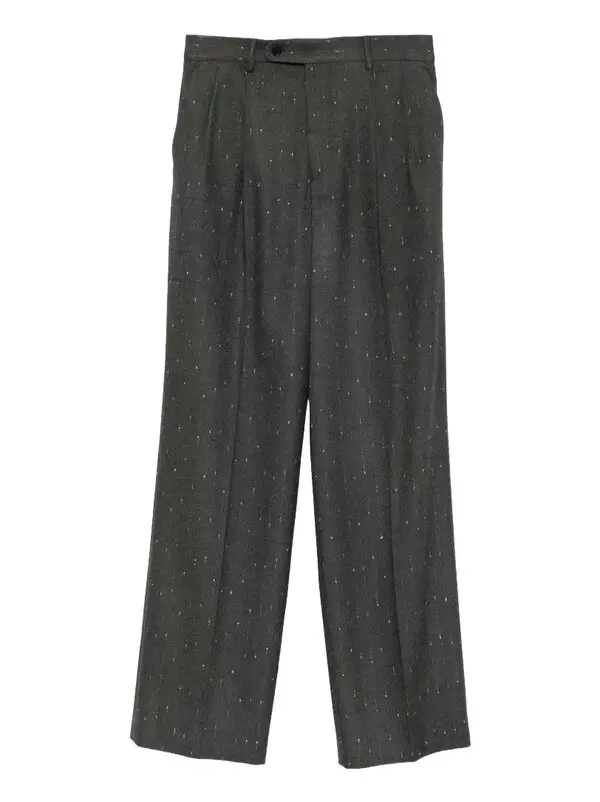 MANUEL RITZ Pinstriped Pleated Trousers - Grey