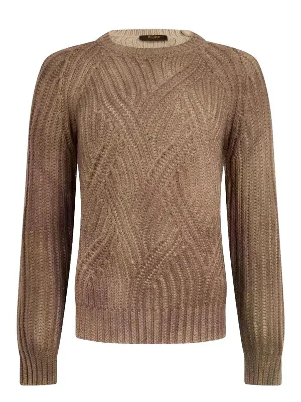 MOORER Dodecaltc Cable-knit Raglan-sleeve Sweater - Brown