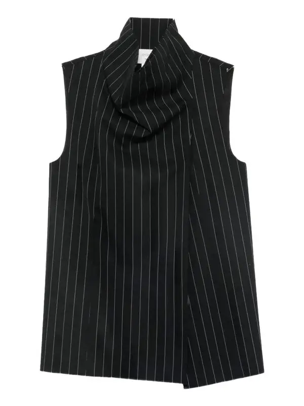 Sportmax Pinstripe-pattern Sleeveless Top - Black
