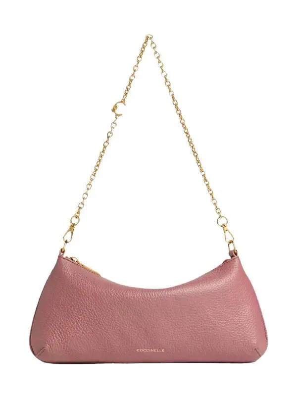 COCCINELLE Mini Grained Leather Shoulder Bag - Pink