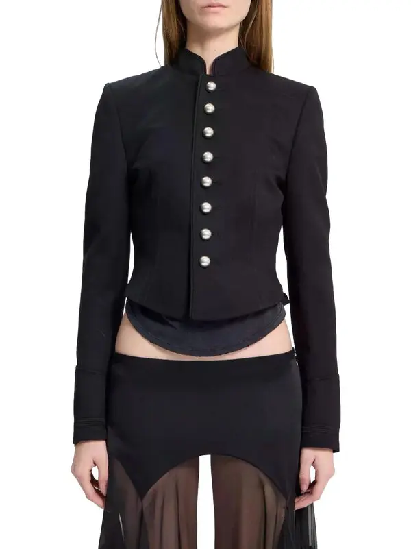 ANN DEMEULEMEESTER Polina Marsina Fitted Jacket - Black