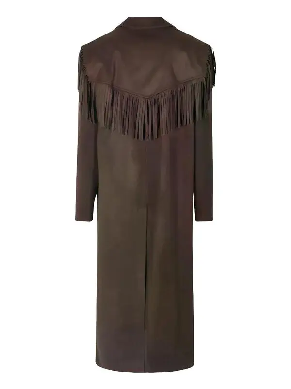 Federica Tosi Fringe-detail Cape-overlay Coat - Brown