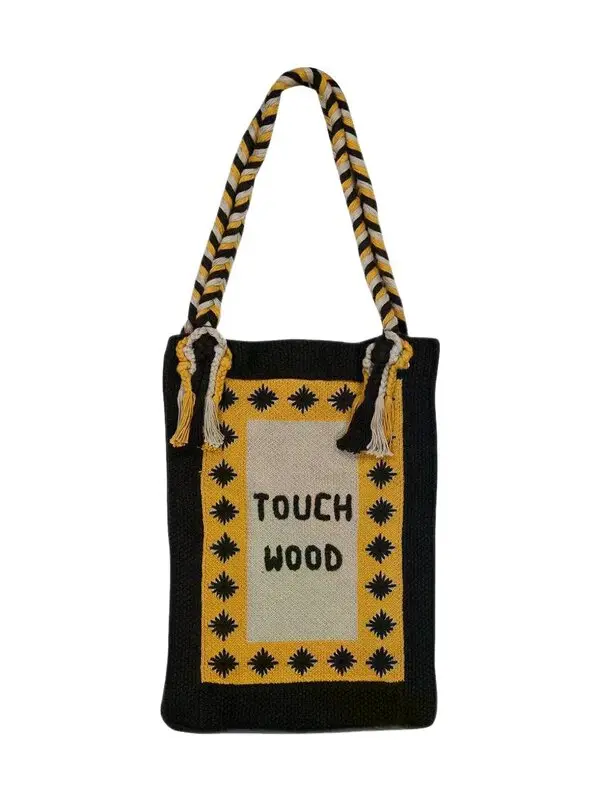 BAZISZT Embroidered-logo Tassel-detail Tote Bag - Black