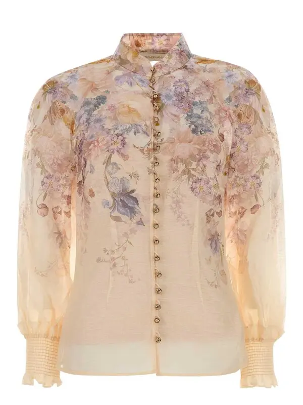 Zimmermann Printed Linen Blend Ascent Shirt - Multicolor