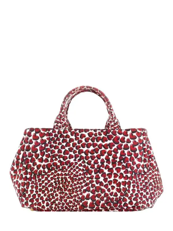 Prada Canapa Convertible Printed Canvas Medium Tote Bag - Multicolour