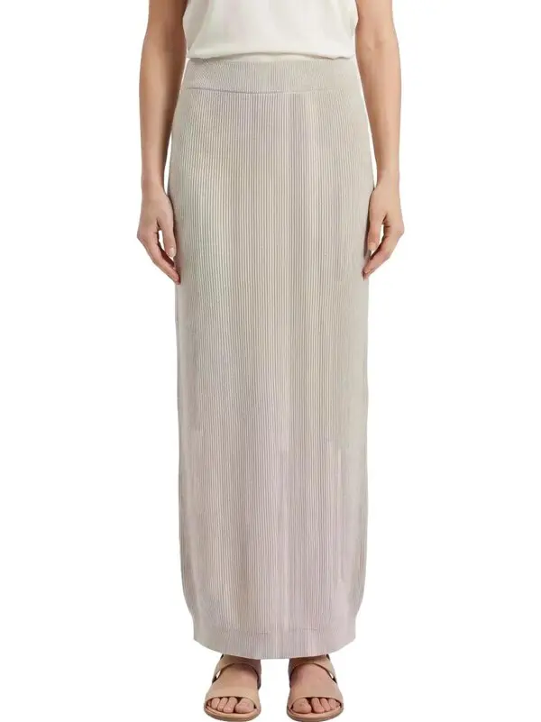 Brunello Cucinelli Ribbed-knit Cotton Maxi Skirt - Neutrals