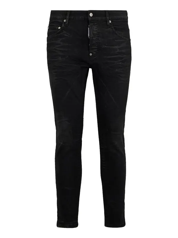 Dsquared2 Rubberized Skiers Skater Jeans - Black