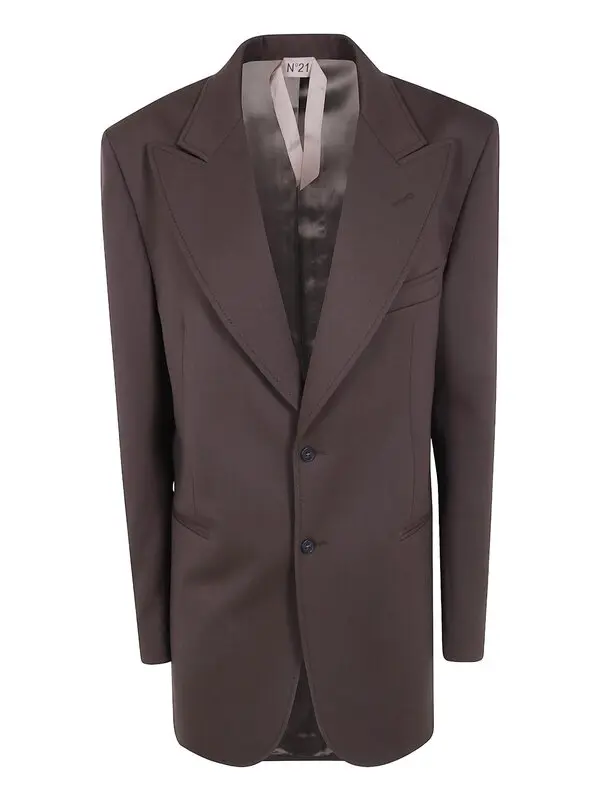 N.21 Peak-lapels Single-breasted Blazer - Brown