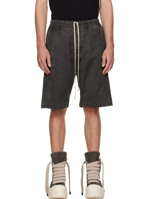Rick Owens Pusher Snap Detail Shorts - Black