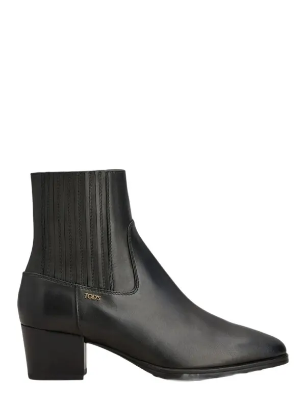 TOD'S Block Heel Ankle Boots - Black