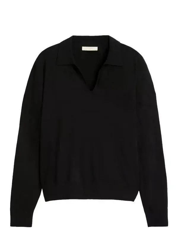 SLOWEAR V-neck Polo Shirt - Black