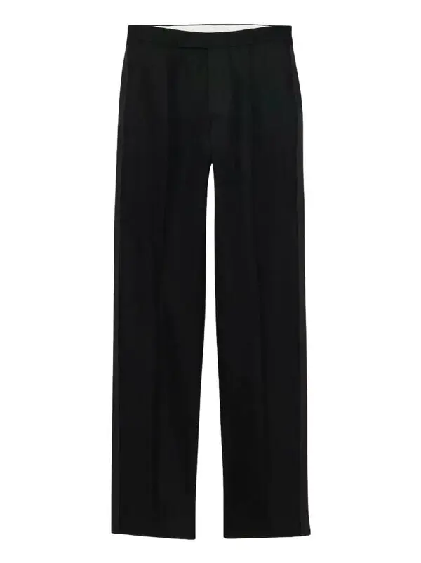 JW Anderson Wool Satin-stripe Trousers - Black