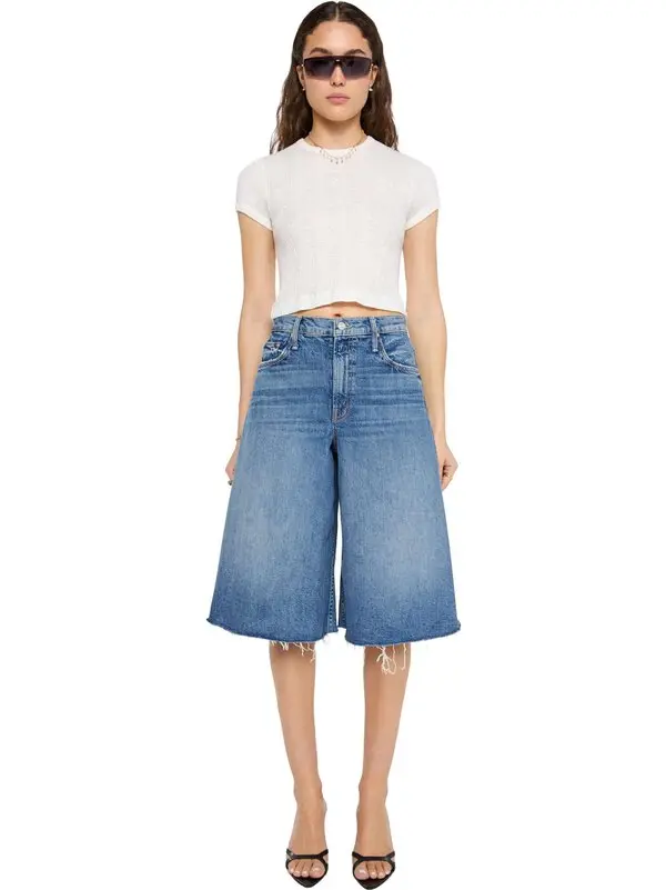 MOTHER The Whole Lot Flutter Fray Playback Jeans - Blue