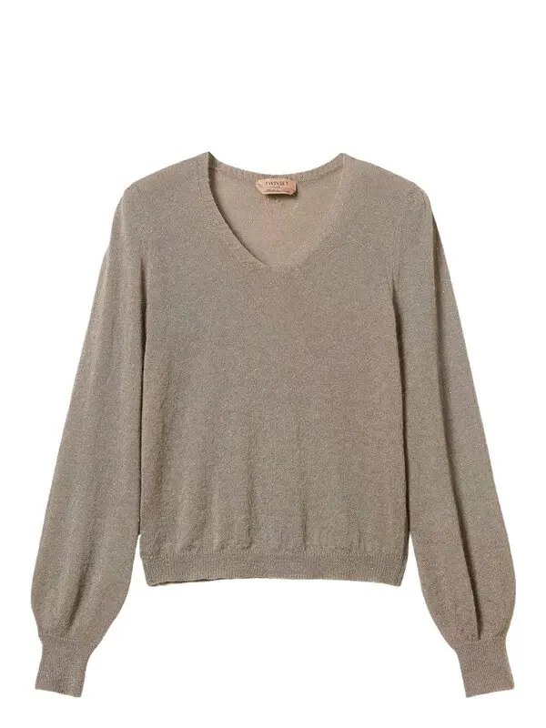 TWINSET Long-sleeved Jumper With Sequins - Neutrals