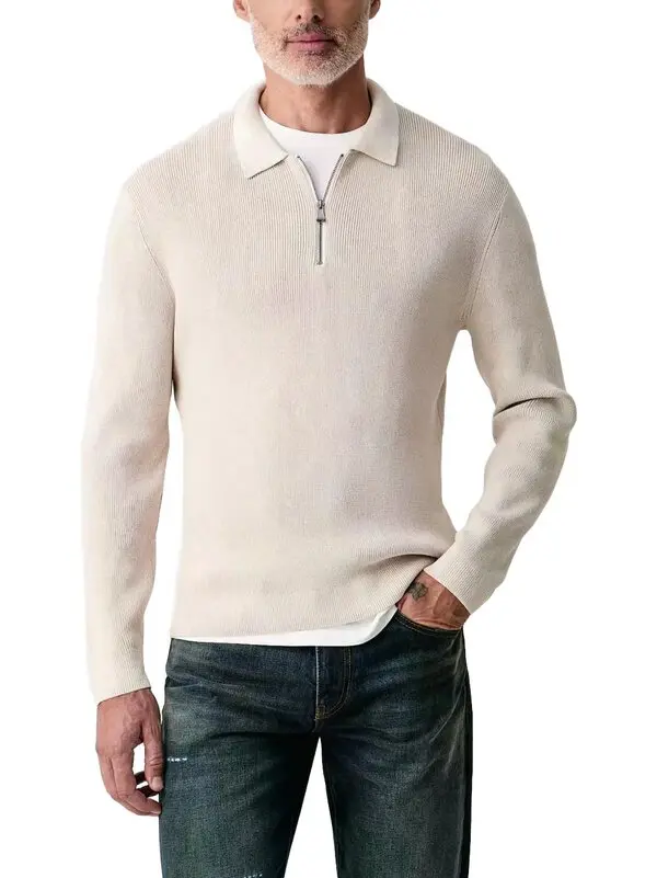 JOOP! Half-zip Ribbed-knit Sweater - Neutrals