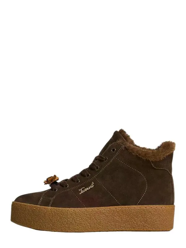 TWINSET High-top Leather Trainers - Brown