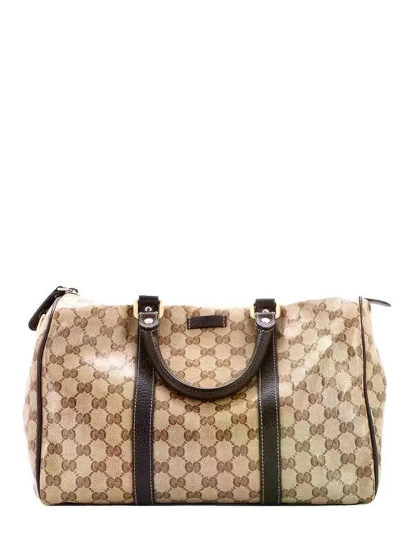 Gucci Joy Boston Bag Gg Coated Canvas Medium Satchel - Brown